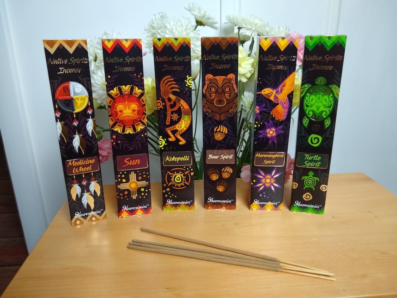 Native Spirits Incense Sticks Medicine Wheel, Sun, Kokopelli, Bear ...