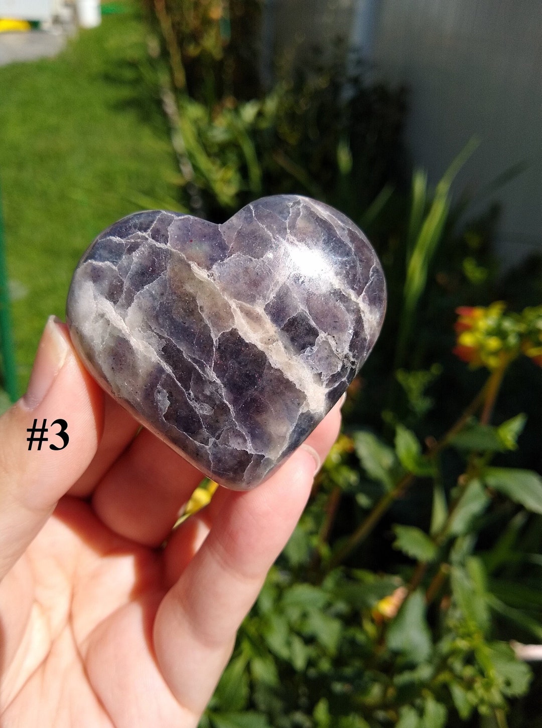 Iolite Heart, the Stone of Pure Thoughts, Water Sapphire Polished Heart ...