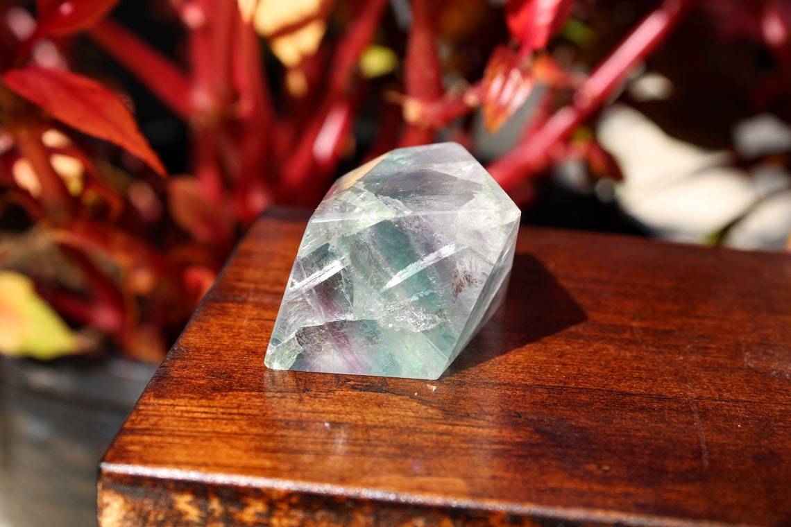 Small Rainbow Fluorite Polyhedron Hand Polished Palm Stone - Etsy
