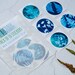 Blue Botanical Cyanotype Stickers Pack of 10 or 20 Round Glossy Labels ...