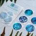 Blue Botanical Cyanotype Stickers Pack of 10 or 20 Round Glossy Labels ...