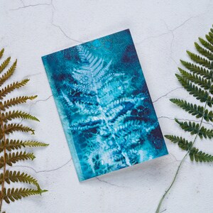 Blue Fern Cyanotype Stationery Set Card, Stickers & Gift Tag Blank ...