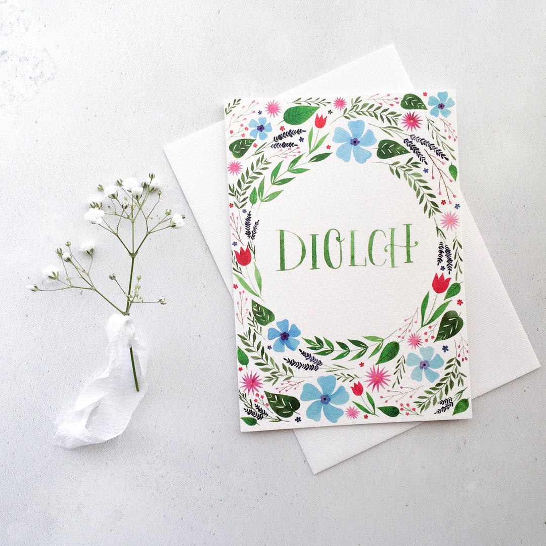 Diolch Welsh A6 Greeting Card Carden Cymraeg Welsh Thank - Etsy UK