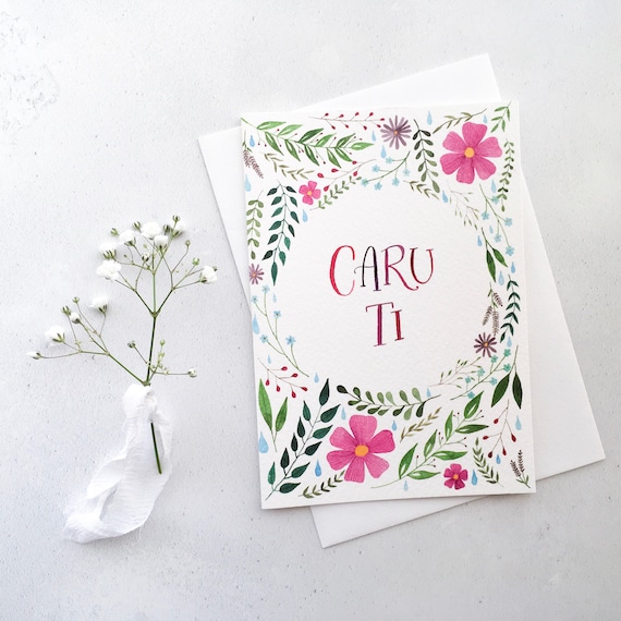 Caru Ti Welsh A6 Greeting Card Carden Cymraeg Originally | Etsy