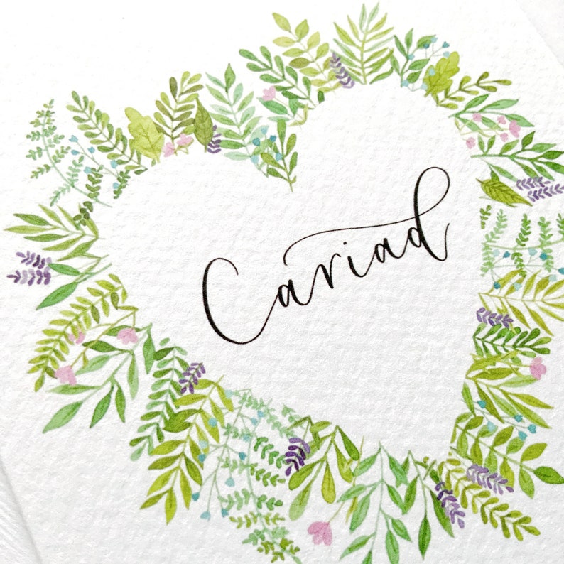 Cariad Welsh Love Card Carden Cymraeg Welsh Valentines Day - Etsy UK