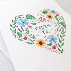Caru Ti Welsh Love You Card, Carden Dydd Santes Dwynwen, Welsh ...
