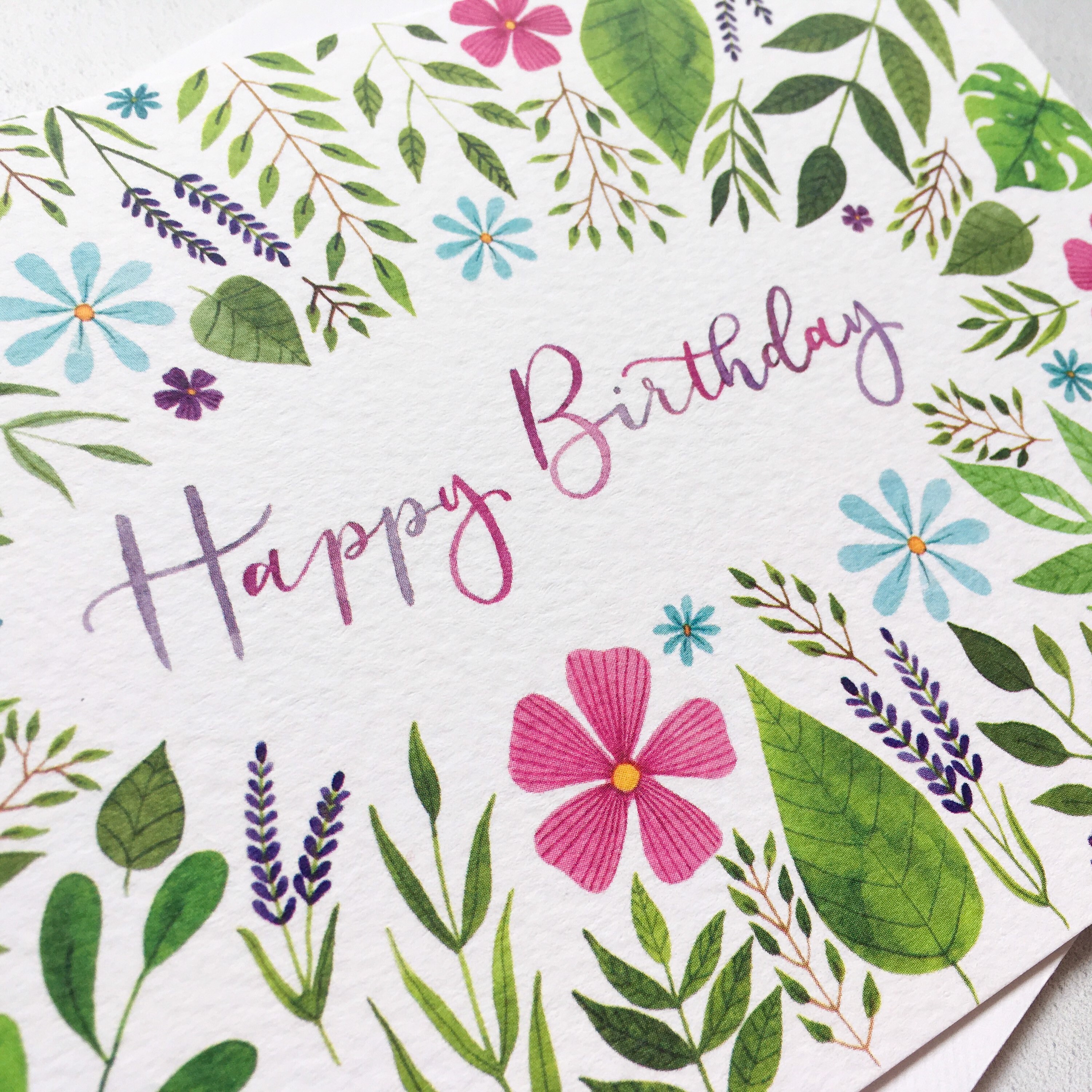 Pretty Botanical Happy Birthday Card Ref: H3 - Etsy UK