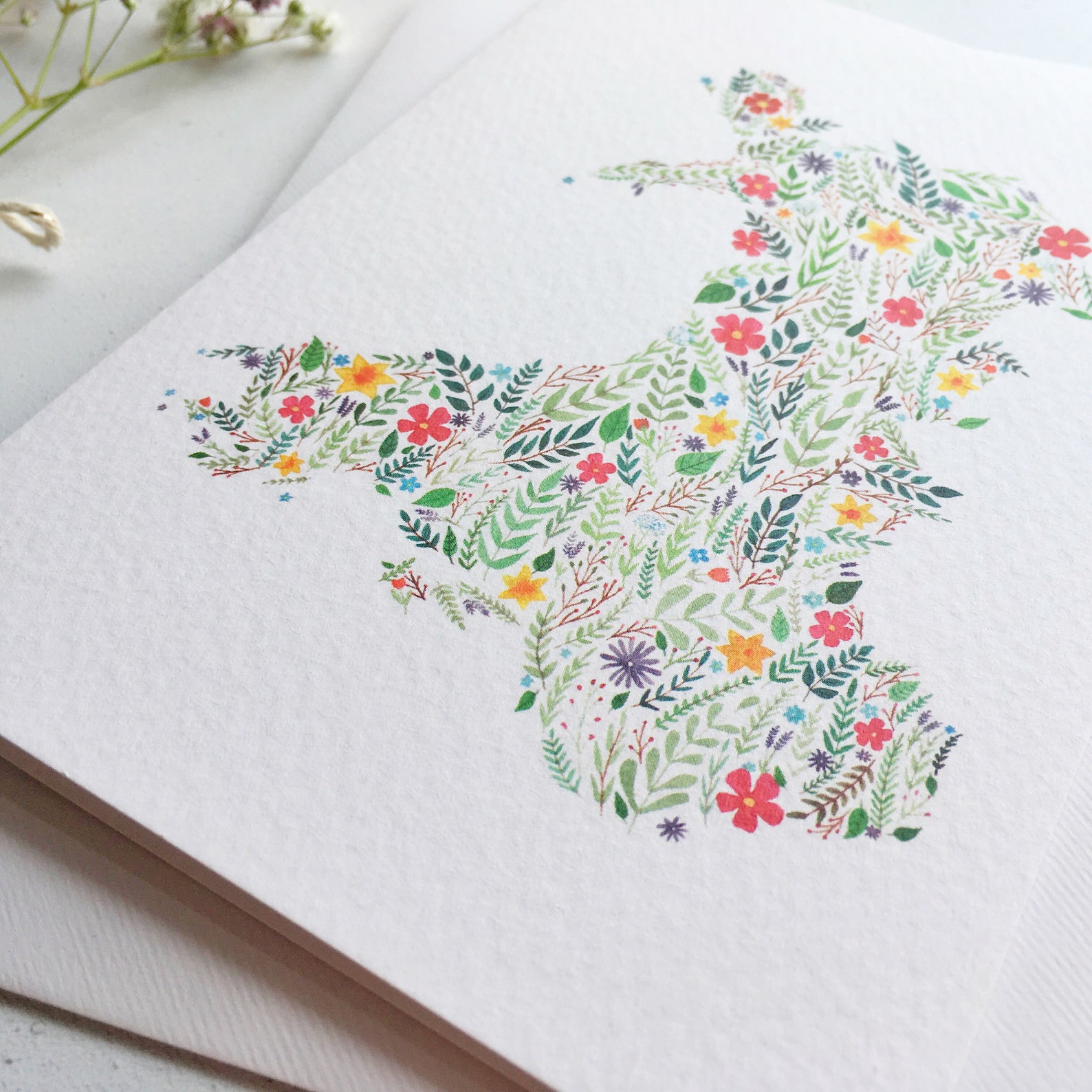 Floral Map of Wales Card Map O Gymru Carden Cymraeg Map - Etsy UK