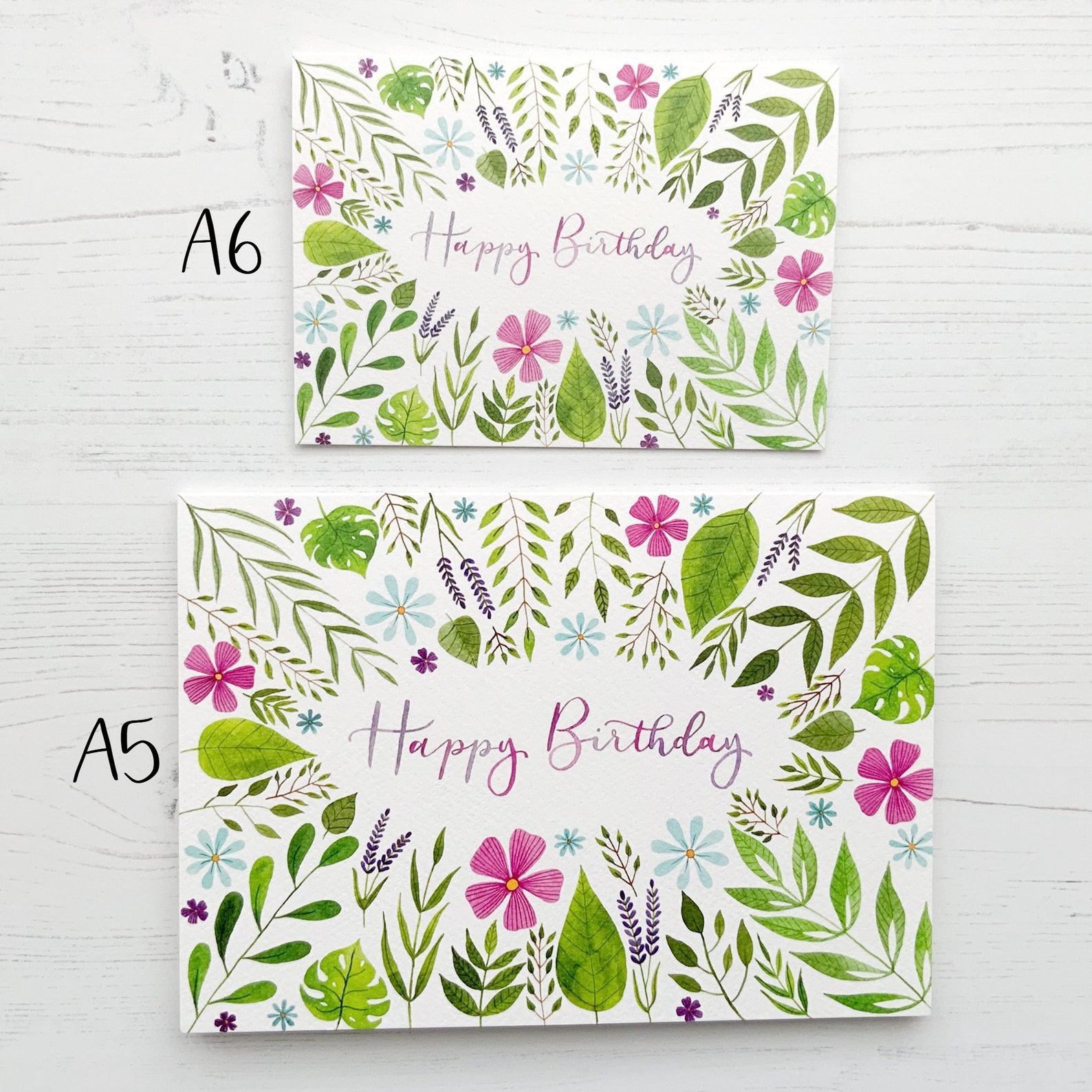 Pretty Botanical Happy Birthday Card Ref: H3 - Etsy UK