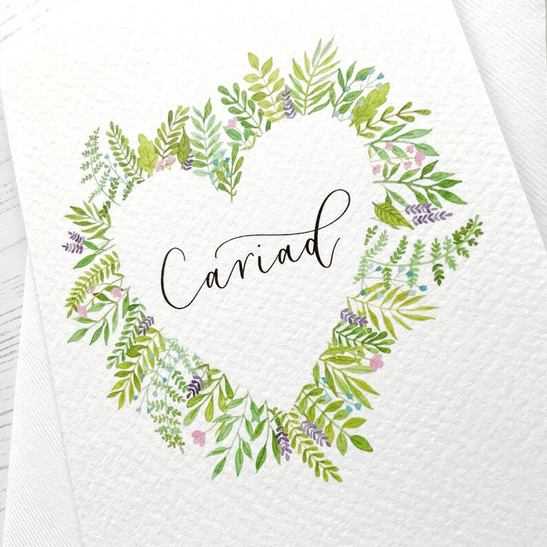 Cariad Welsh Love Card Carden Cymraeg Welsh Valentines Day - Etsy UK