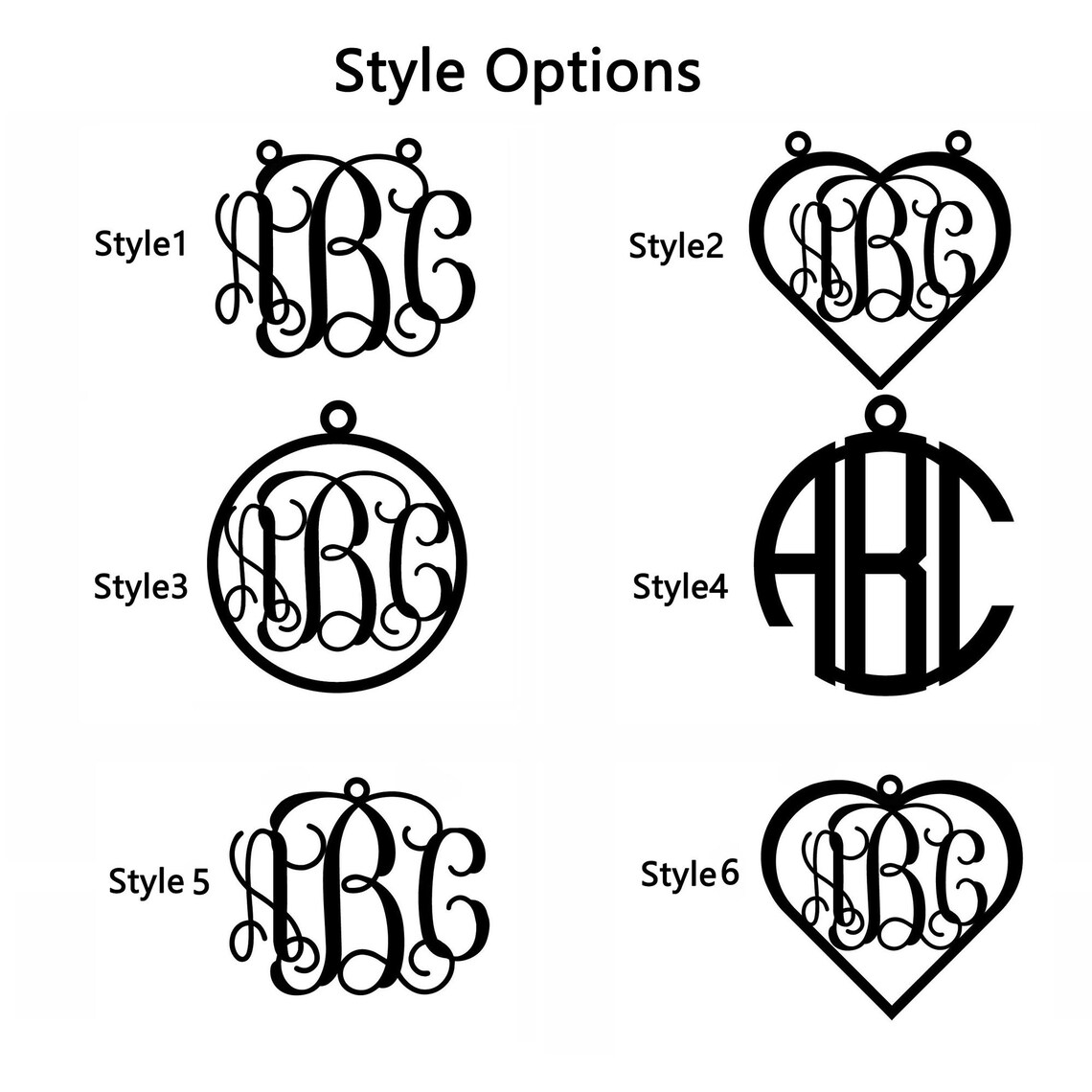 925 Sterling Silver Monogram Necklace-silver Monogram Initials - Etsy