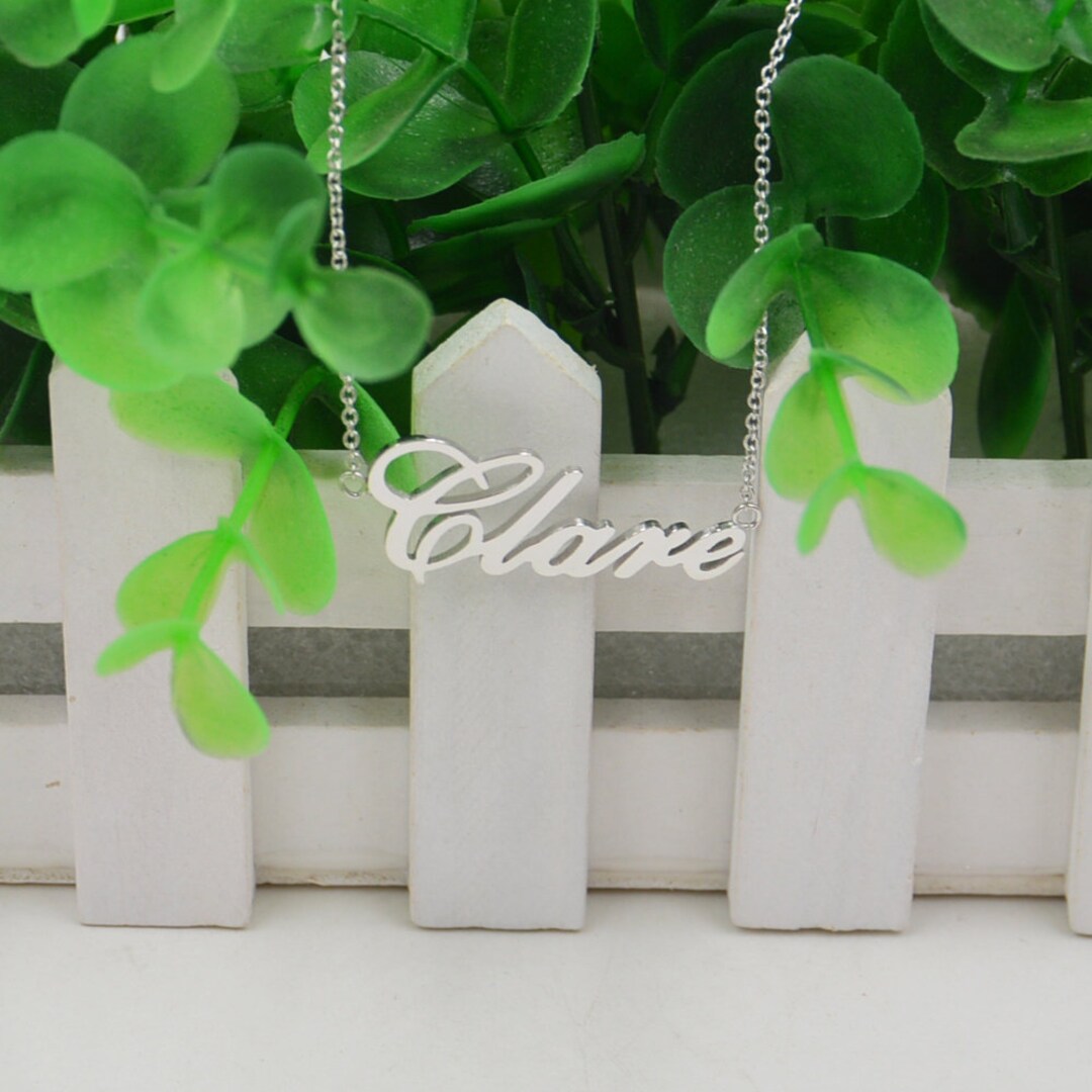 Name Necklace Unique Name Plate Necklace Personalized Christmas Ts For Wife Handmade Necklace