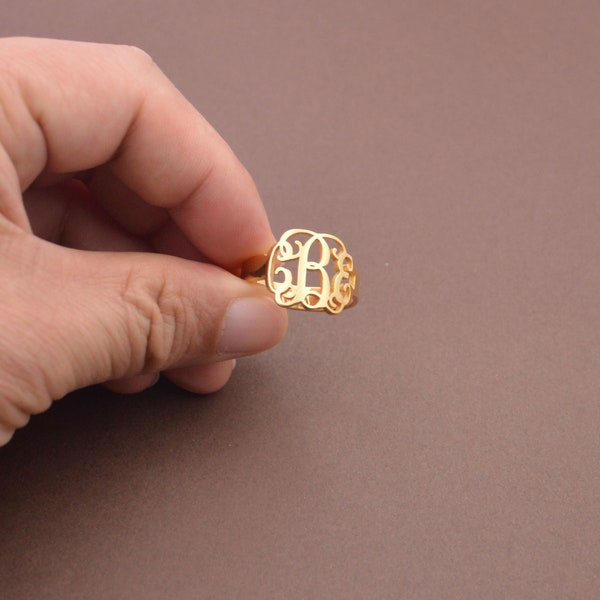 Monogram Ring - Etsy