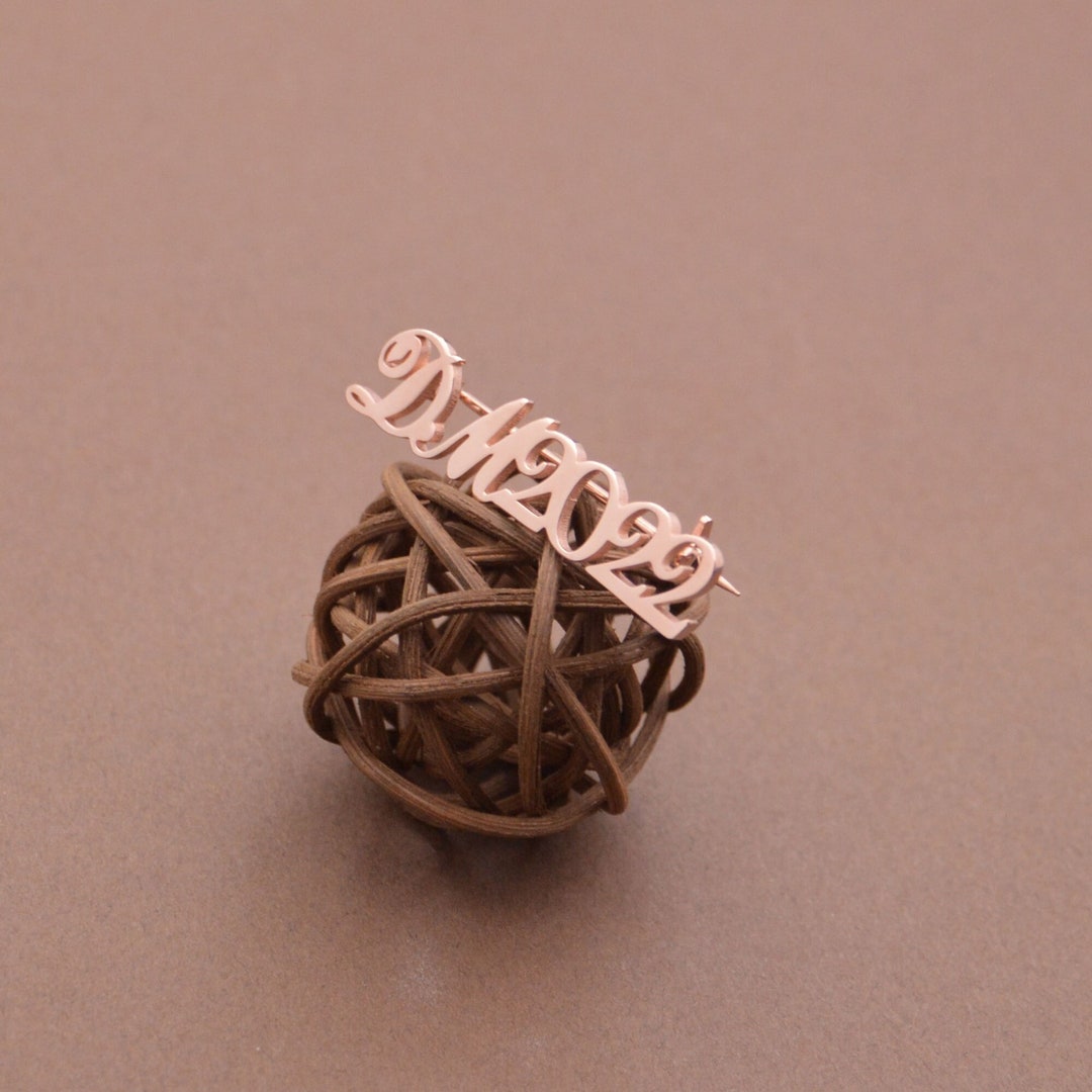 Personalized Rose Gold Name Brooch Pin,custom Any Name,initials,number ...