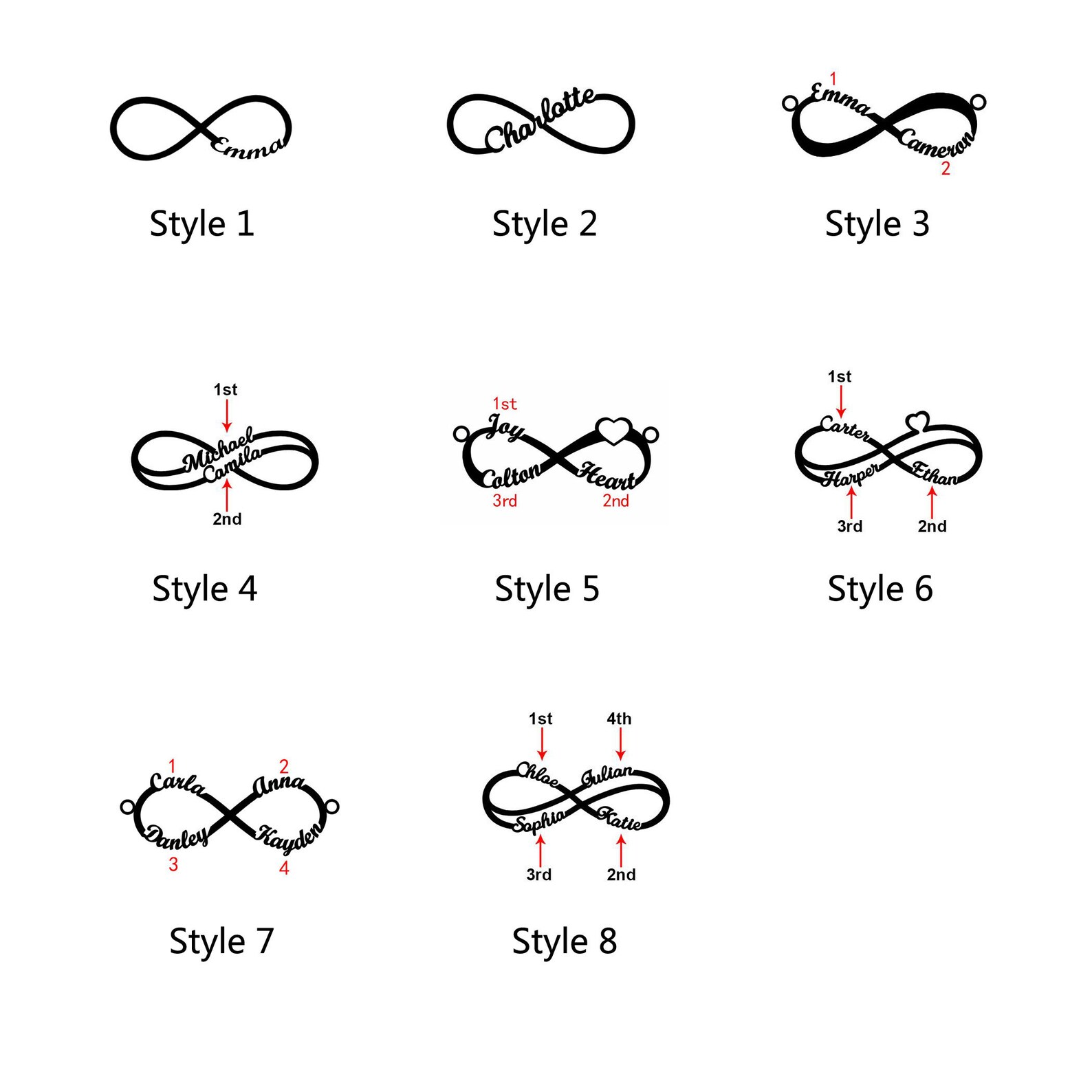 Custom Infinity Name Necklace-personalized Two Name - Etsy