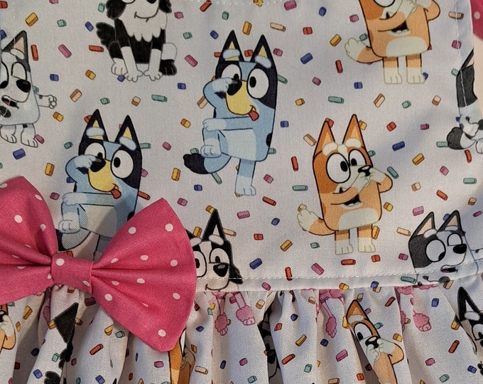 BLUEY Dress White Bluey Bingo &friends Cartoon Bluey Birthday Party ...