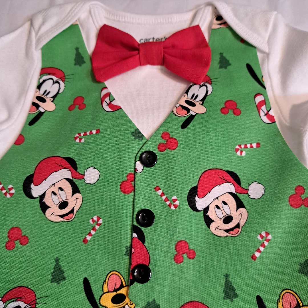 Christmas Mickey Mouse Vest or Suit W/ Black Pants Shortorlong Sleeve ...