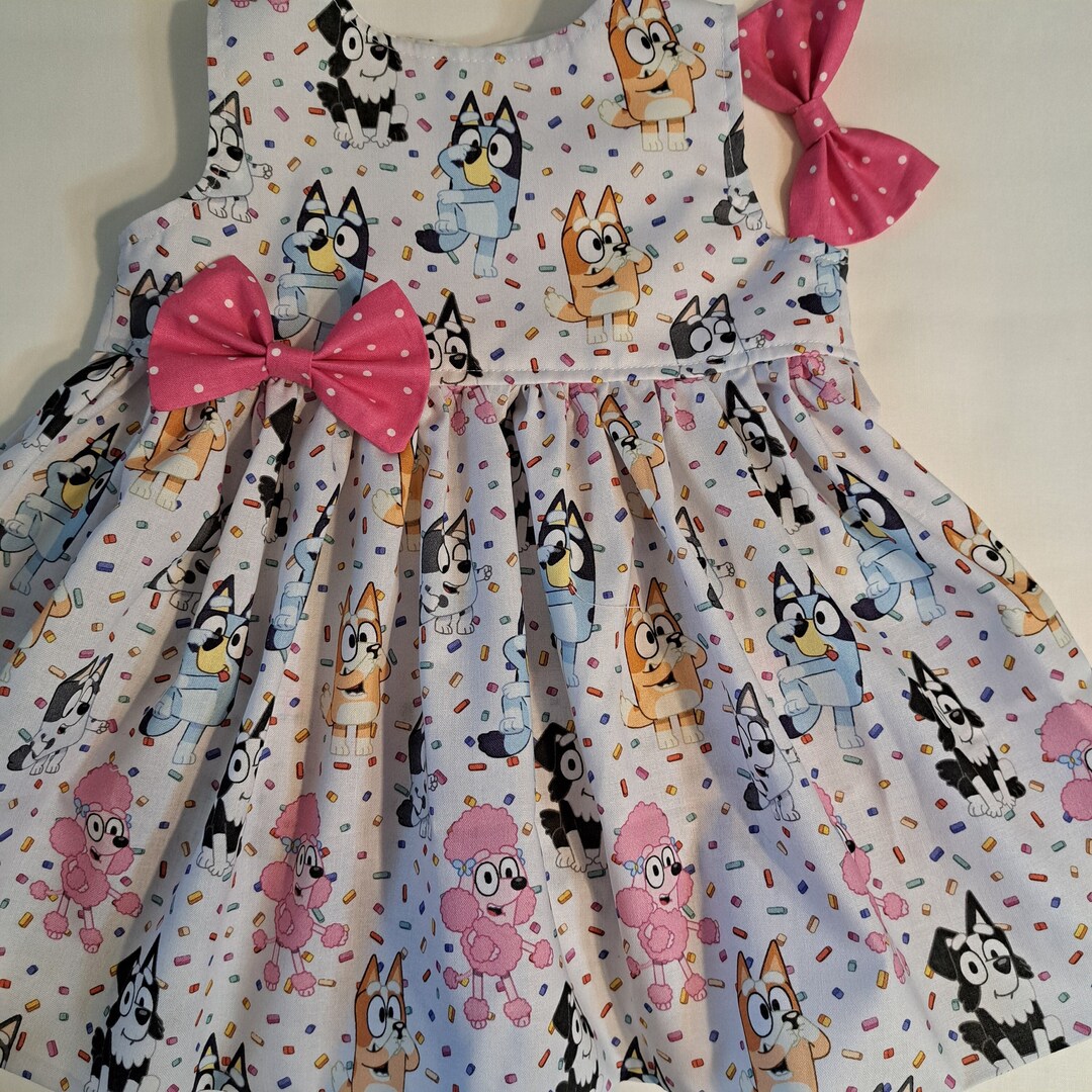 BLUEY Dress White Bluey Bingo &friends Cartoon Bluey Birthday Party ...