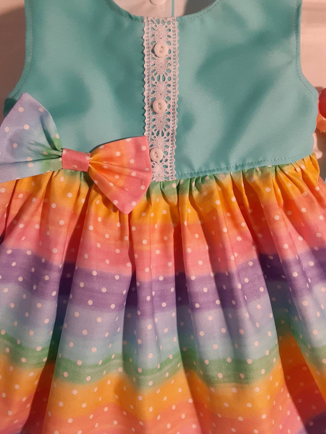 Rainbow SPRING Birthday Dress Aqua Summer Pink Blue Purple | Etsy