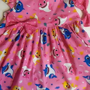 Baby Shark Dress Pink Baby Shark Birthday Party Dress Vacation Dress ...