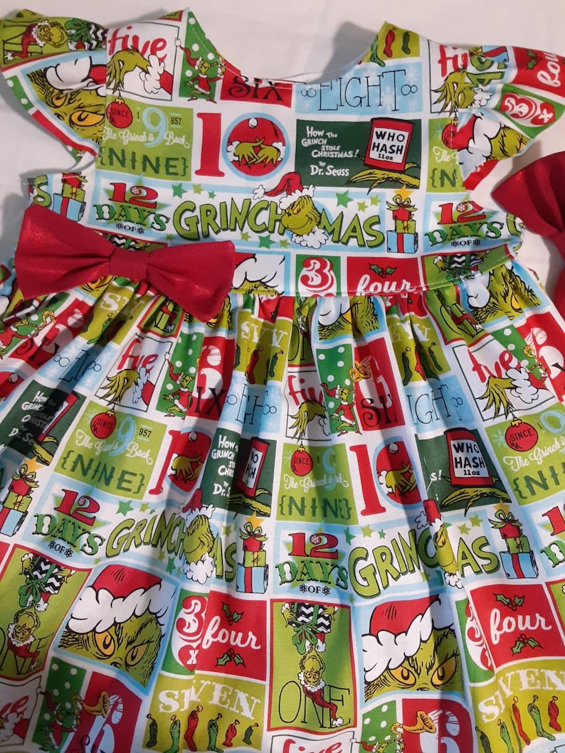 GRINCH CHRISTMAS Dress Christmas Holiday Grinch Dress Grinch Christmas ...