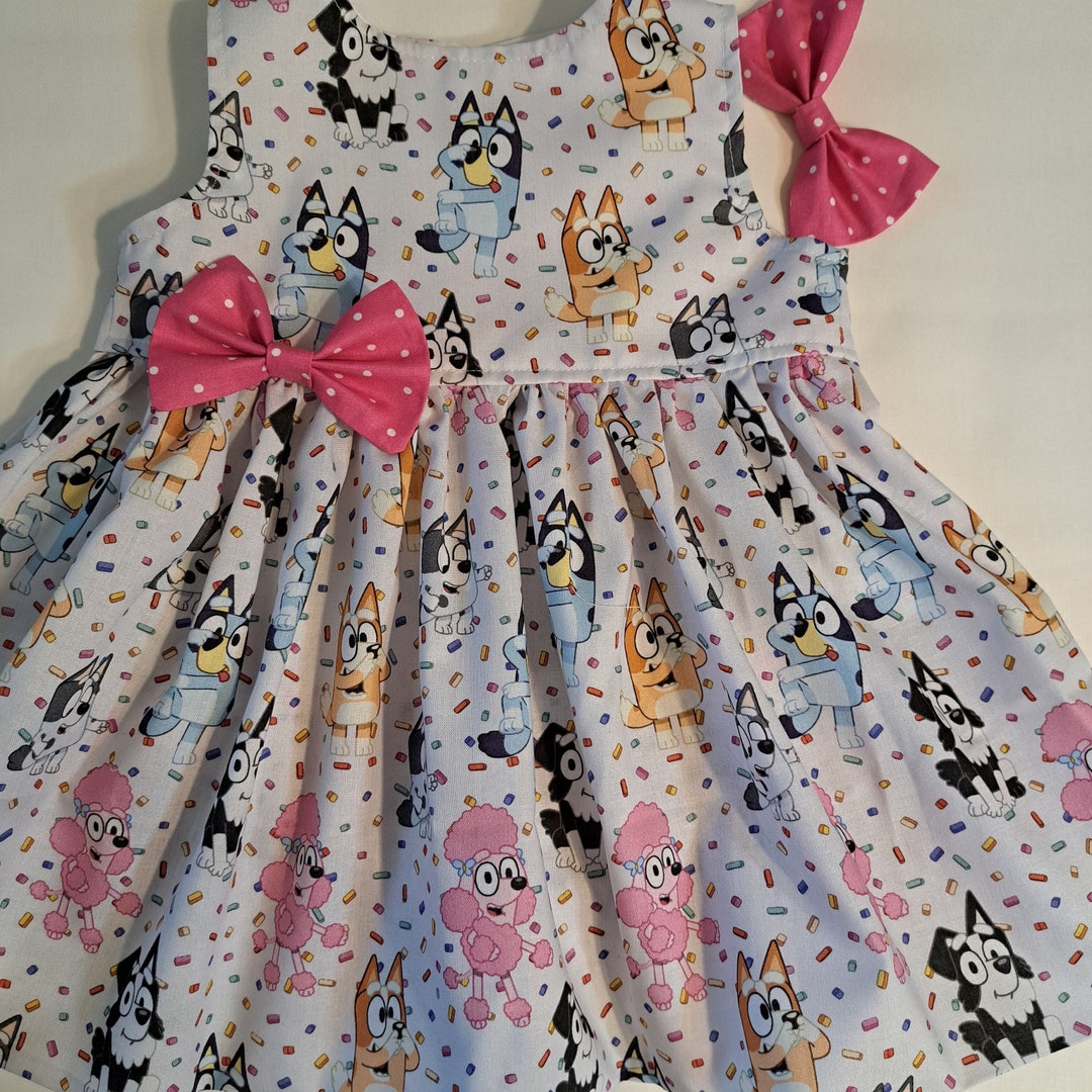 BLUEY Dress White Bluey Bingo &friends Cartoon Family Bingo Bluey ...