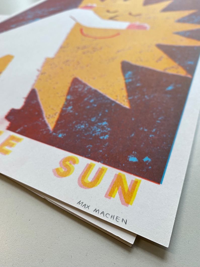 Spend Some Time With the Sun A3 Riso Print - Etsy