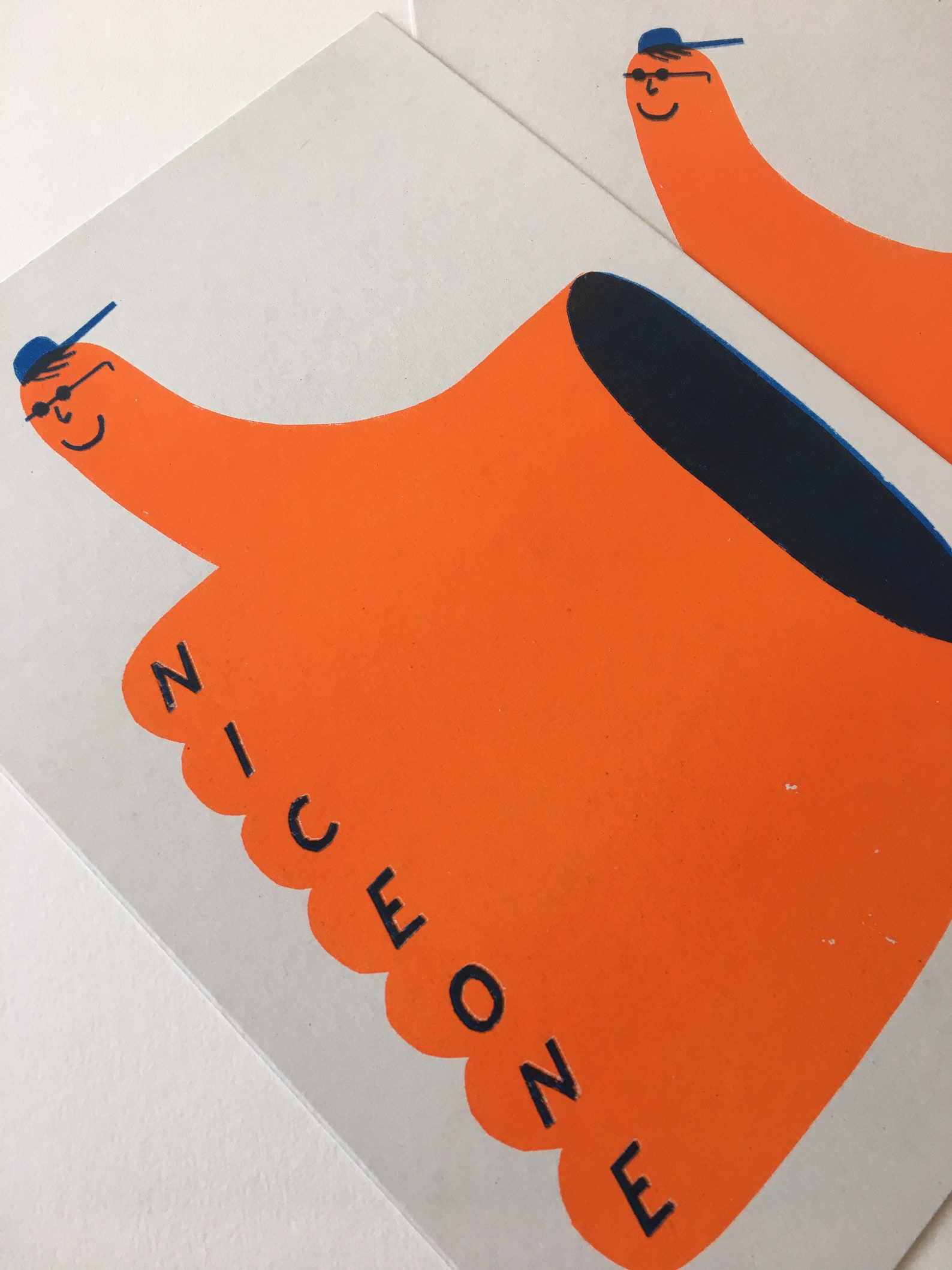 Nice One Thumbs up Risograph Print - Etsy