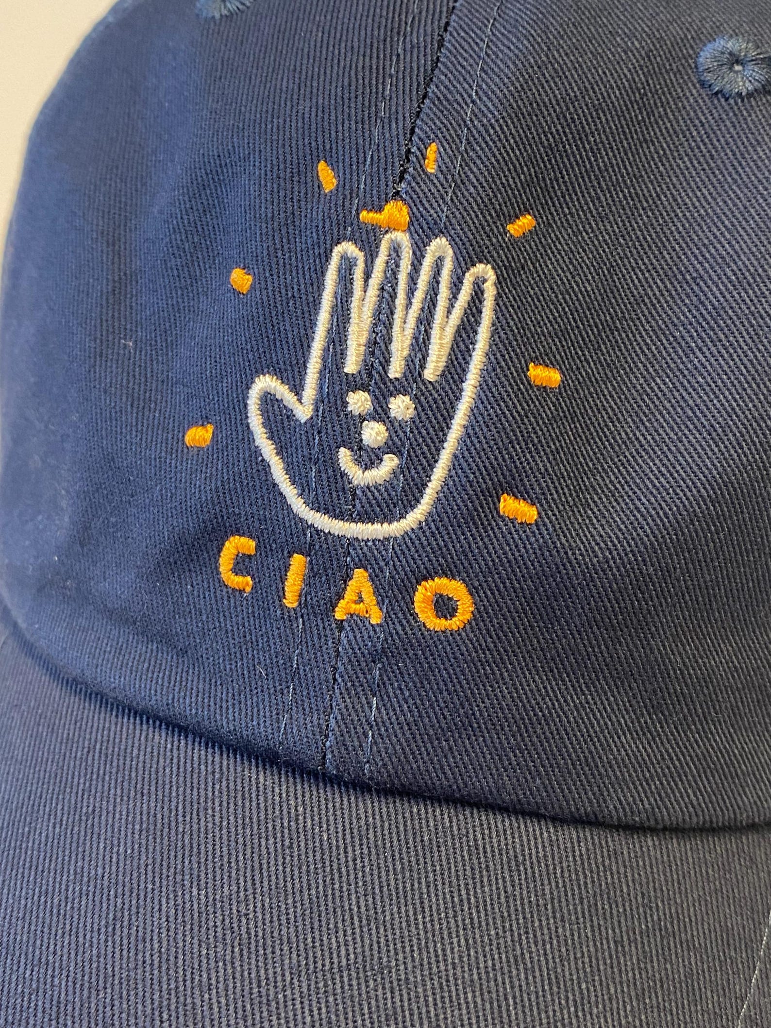Ciao Navy Blue Embroidered Cap - Etsy