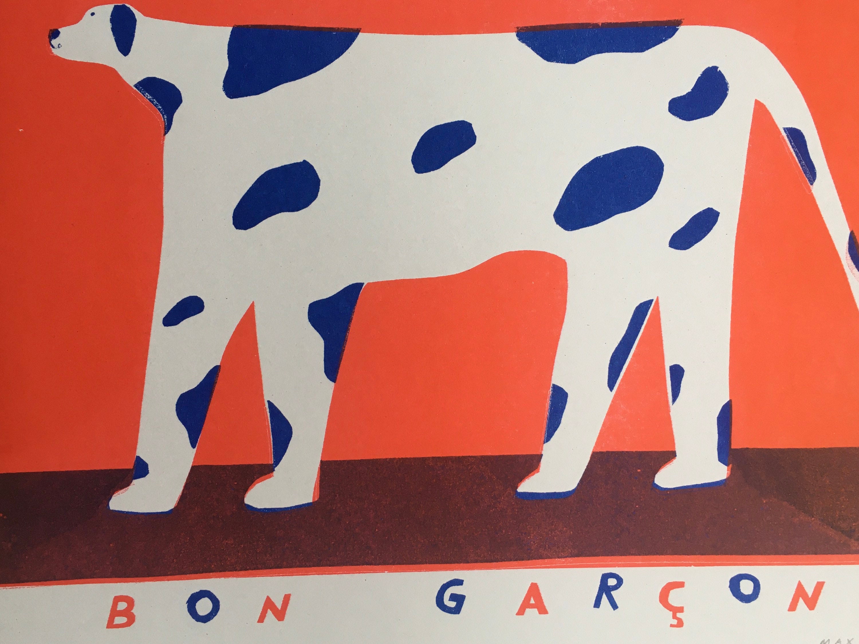 Bon Garçon good Boy 2 Colour A4 Risograph Print of Spotty | Etsy