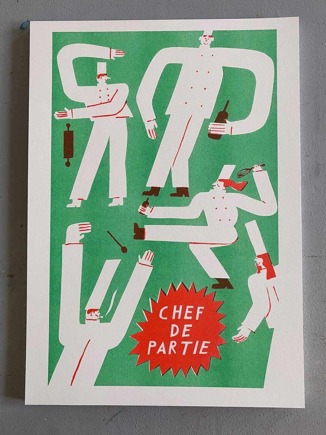 Chef De Partie 2 Colour A3 Risograph Print - Etsy