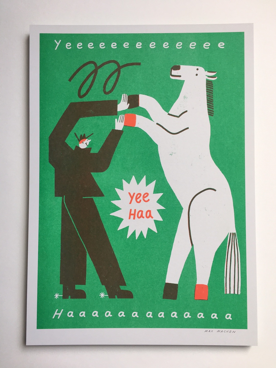 Yeehaa Green A3 Riso Print Poster - Etsy