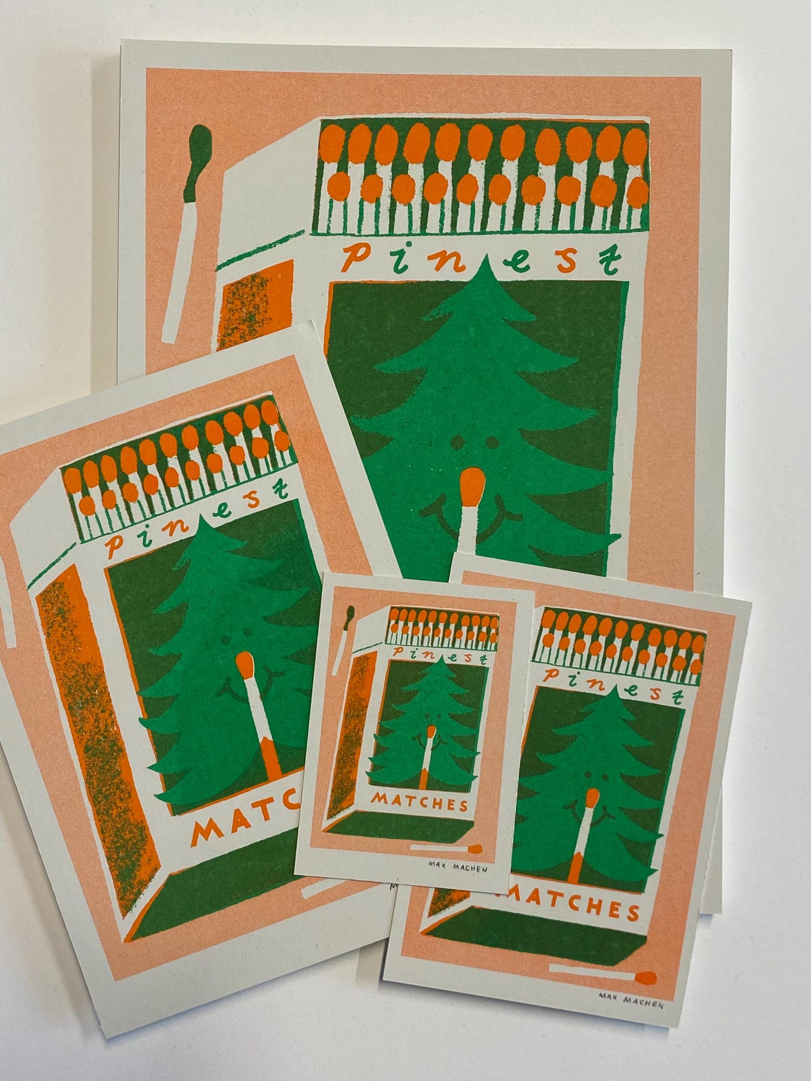 Pinest Matches Matchbox 2 Colour Risograph Print A7 - A4 Sizes - Etsy