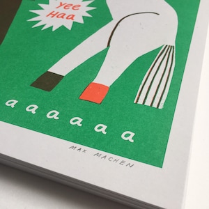 Yeehaa Green A3 Riso Print Poster - Etsy