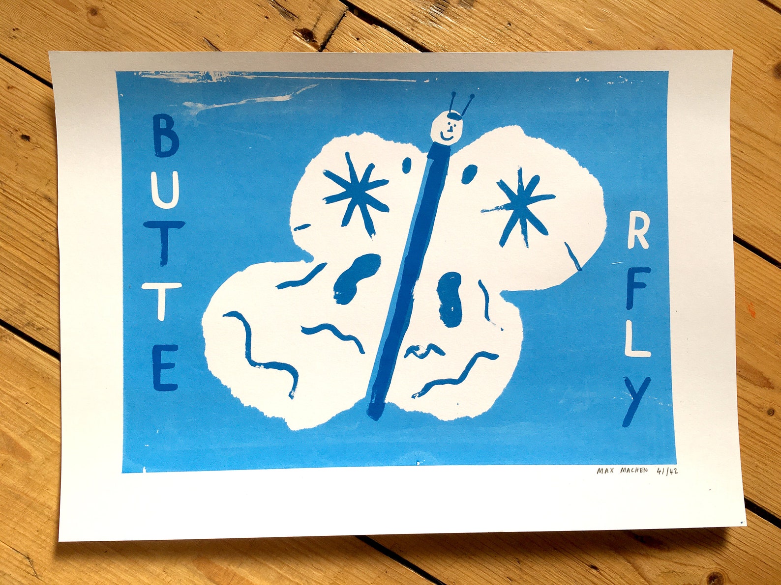 A3 Butterfly 2 Colour Screen Print Poster - Etsy UK