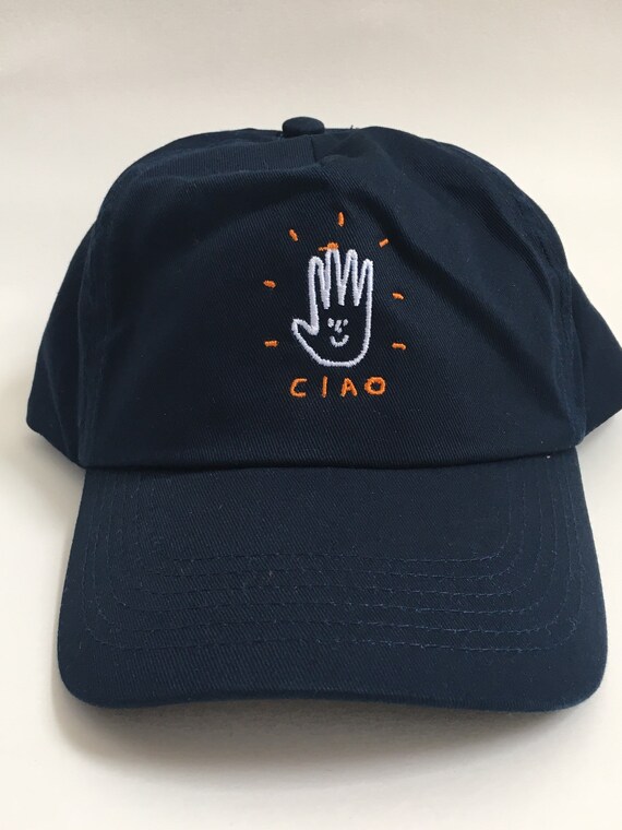 CIAO Navy Blue Embroidered Cap | Etsy UK
