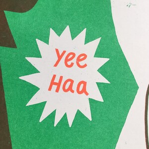 Yeehaa Green A3 Riso Print Poster - Etsy