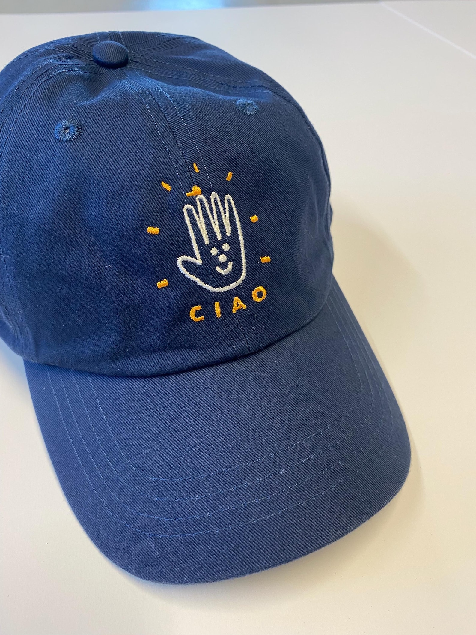 Ciao Navy Blue Embroidered Cap - Etsy