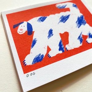 Red Mini Dog Riso Print - Etsy