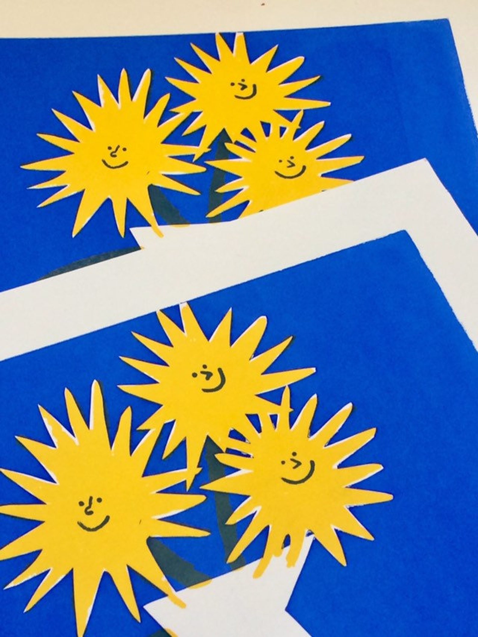 A3 2 Colour Sunflower Screen Print - Etsy