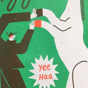Yeehaa Green A3 Riso Print Poster - Etsy