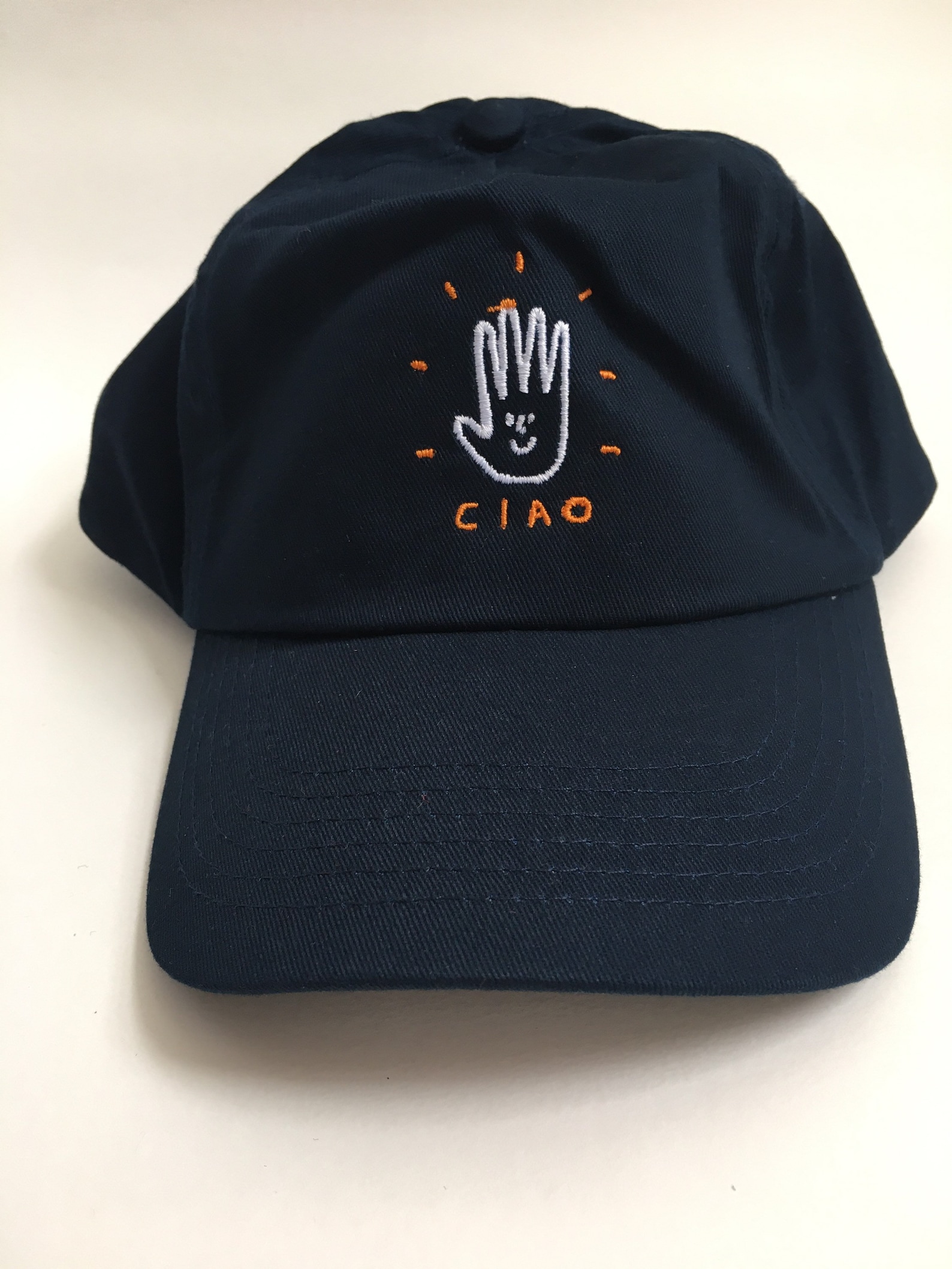 CIAO Navy Blue Embroidered Cap | Etsy UK
