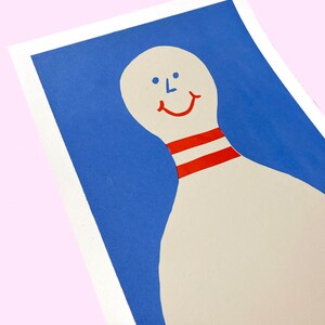Long 2 Colour Bowling Pin Screen Print - Etsy