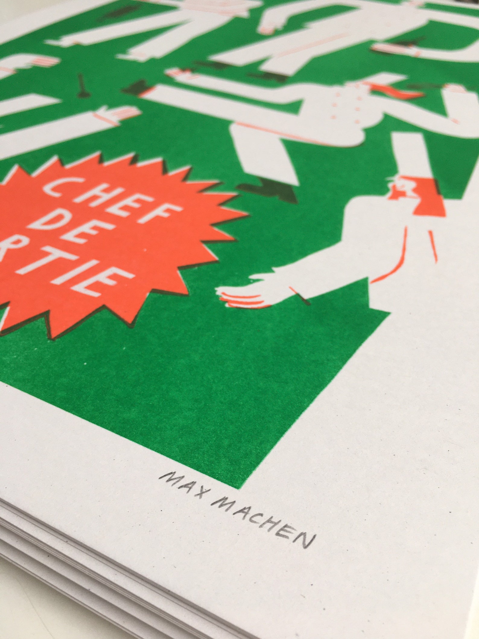 Chef De Partie 2 Colour A3 Risograph Print - Etsy