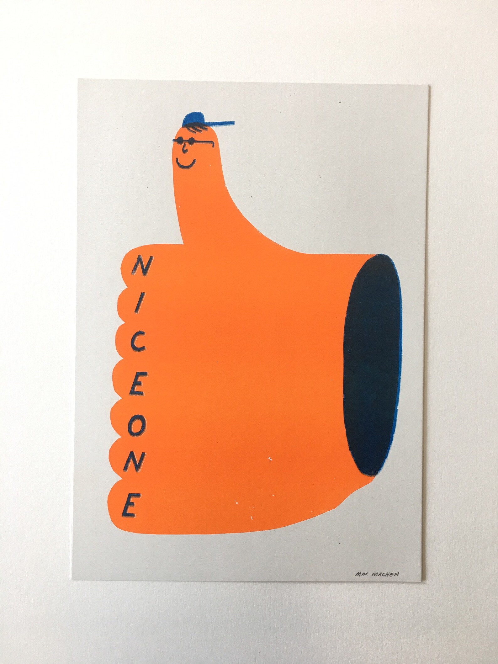 Nice One Thumbs up Risograph Print | Etsy