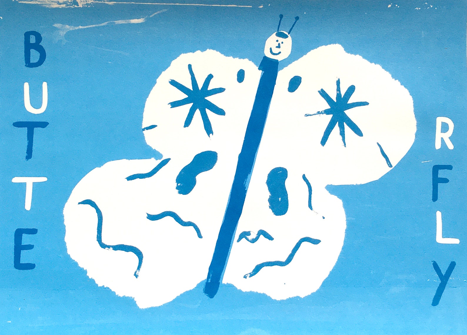 A3 Butterfly 2 Colour Screen Print Poster | Etsy UK