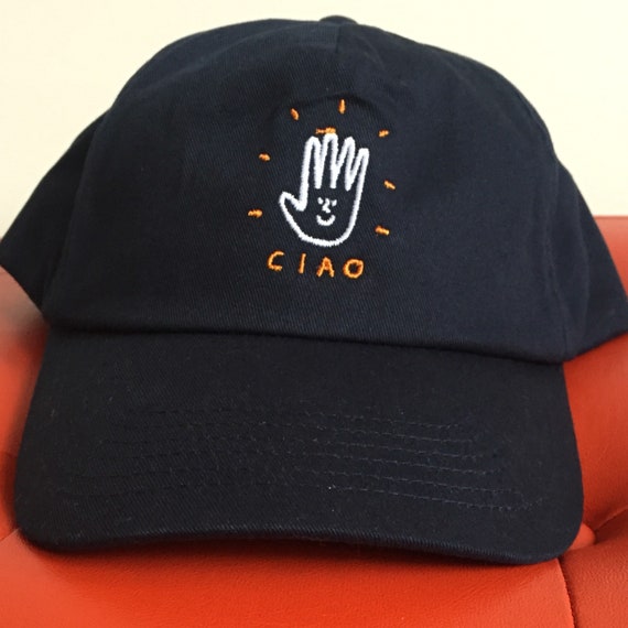 CIAO navy blue embroidered cap | Etsy