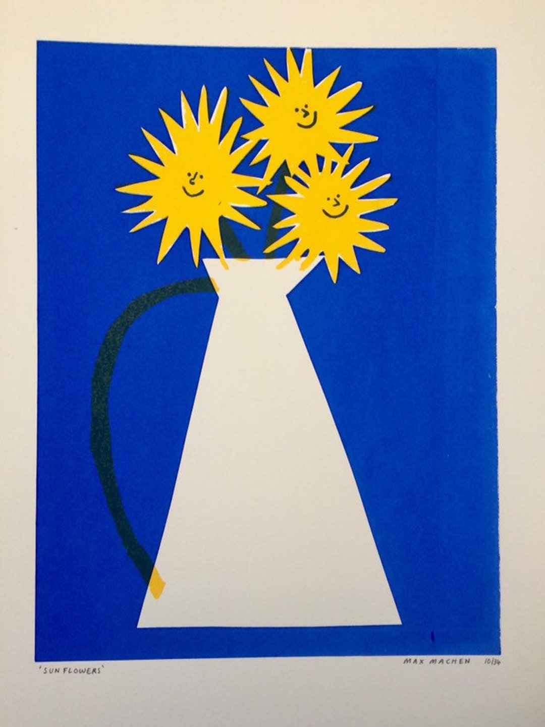 A3 2 Colour Sunflower Screen Print - Etsy