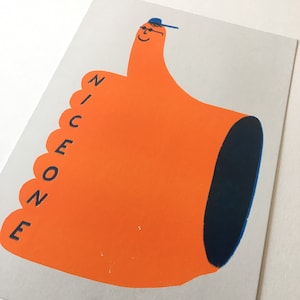 Nice One Thumbs up Risograph Print - Etsy