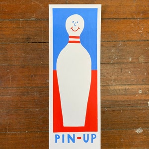Long 2 Colour Bowling Pin Screen Print - Etsy